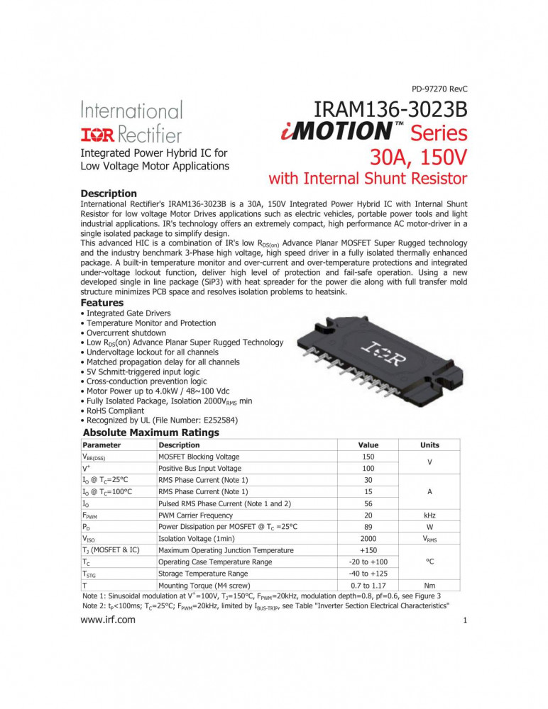 IRAM136-3023B datasheet page 1