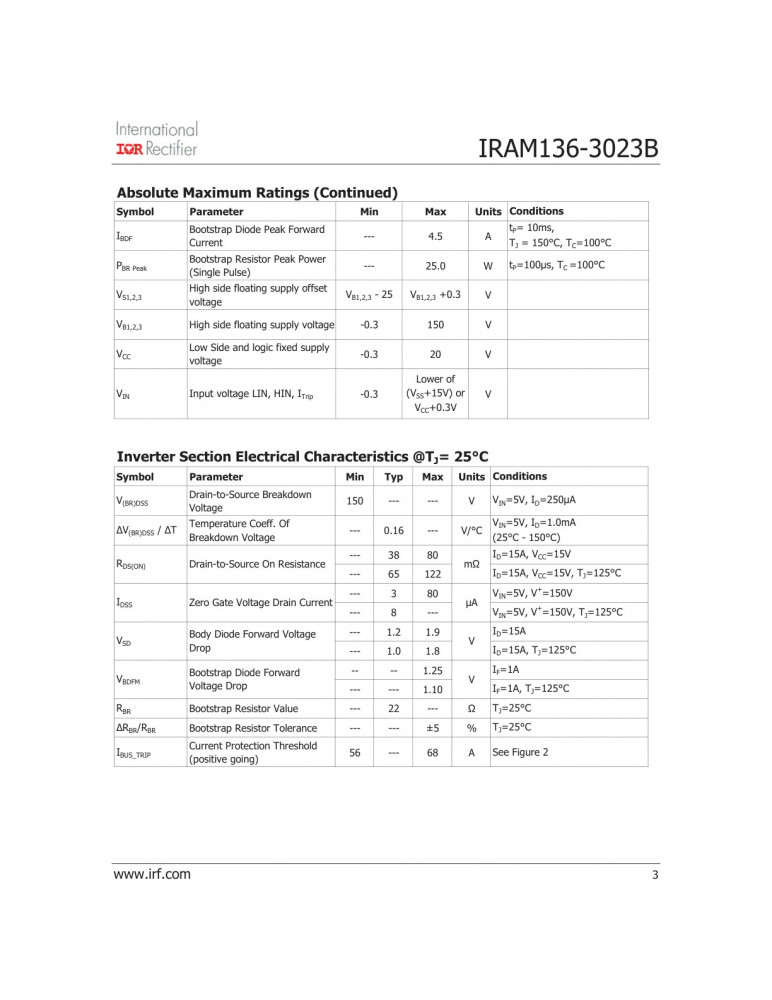 IRAM136-3023B datasheet page 3