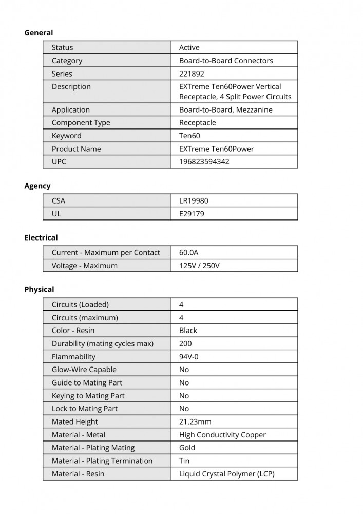 Technical document page 2 for MOLEX 2218929204