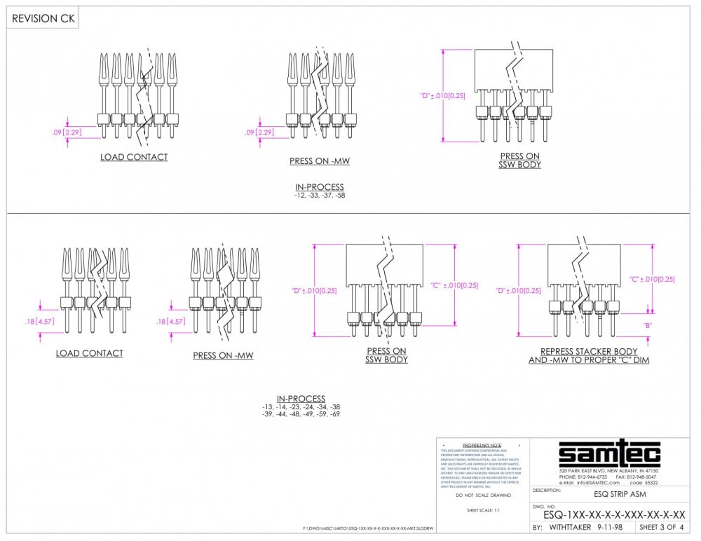 Samtec ESQ drawing page 3
