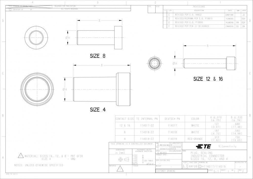TE Connectivity 114017-ZZ controlled drawing preview