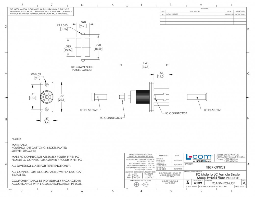 L-com FOA-SM-FCMLCF technical document preview
