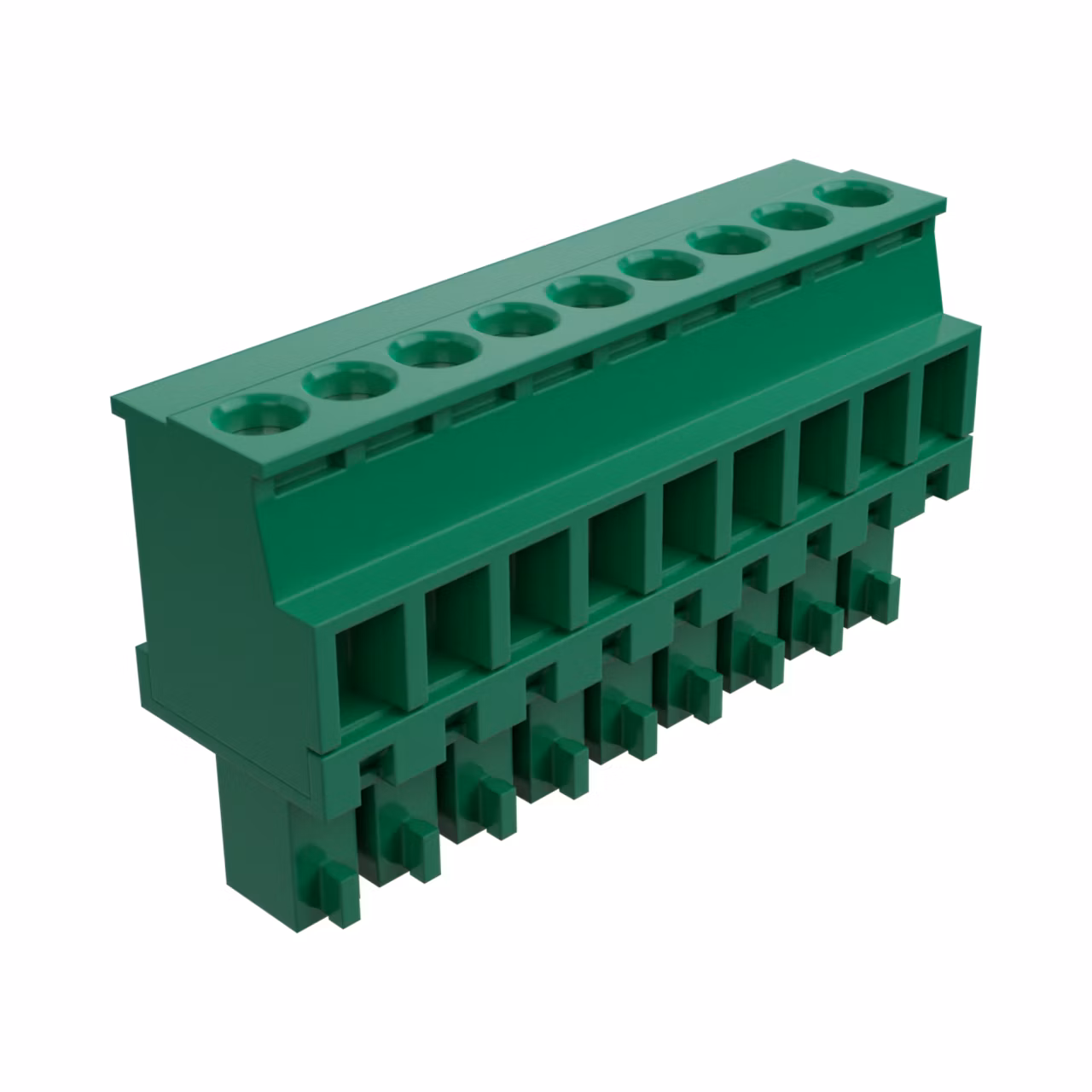 3.81mm Pitch Eurostyle Vertical Plug, Front Wire Entry, Green Housing, 9  Circuits for sale