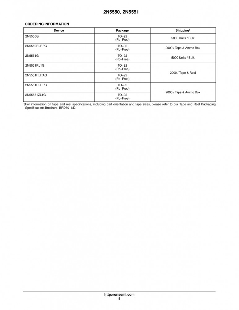 2N5550 datasheet page 5
