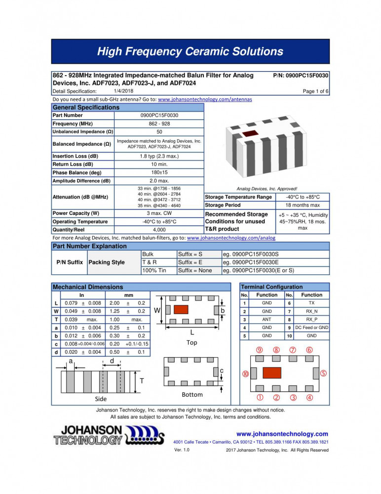 0900PC15F0030E datasheet page 1