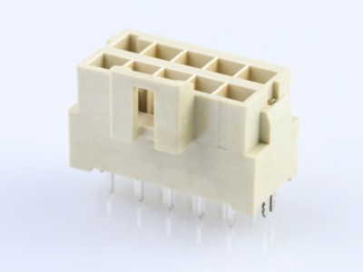 Ultra-Fit Vertical Header, 3.50mm Pitch, Dual Row, 6 Circuits, with Solder Clips, 0.76µm Gold (Au) Plating, Natural, Glow-Wire Capable, Tray