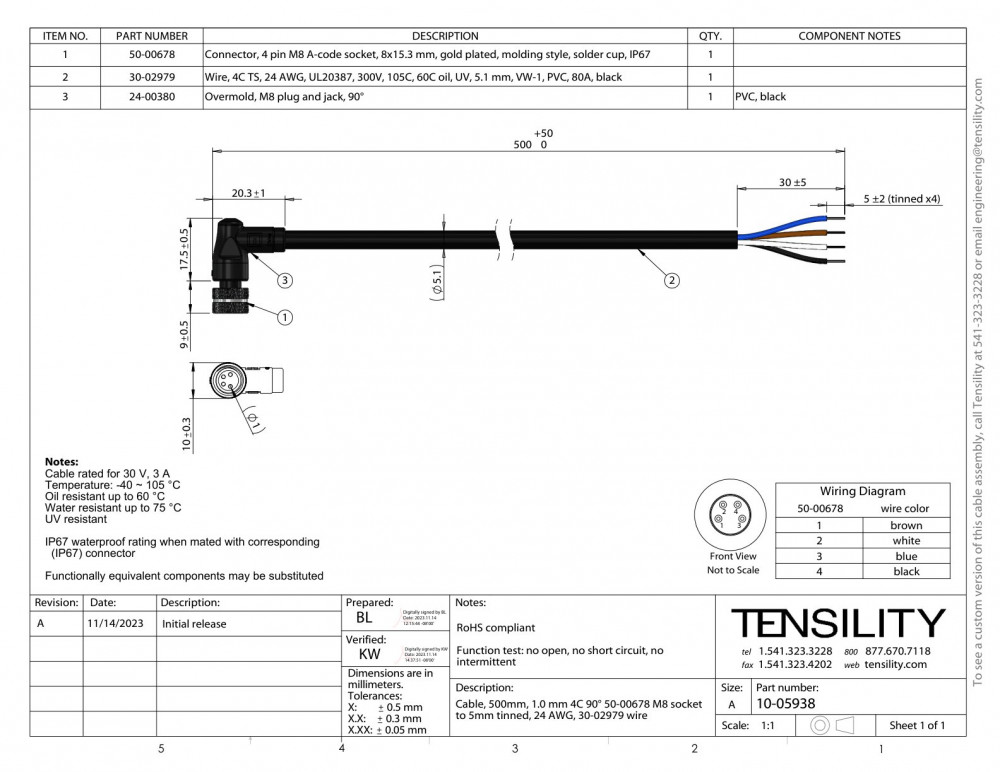 10-05938 product drawing and wiring reference