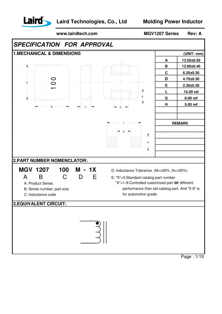 MGV1207 approval specification page 3