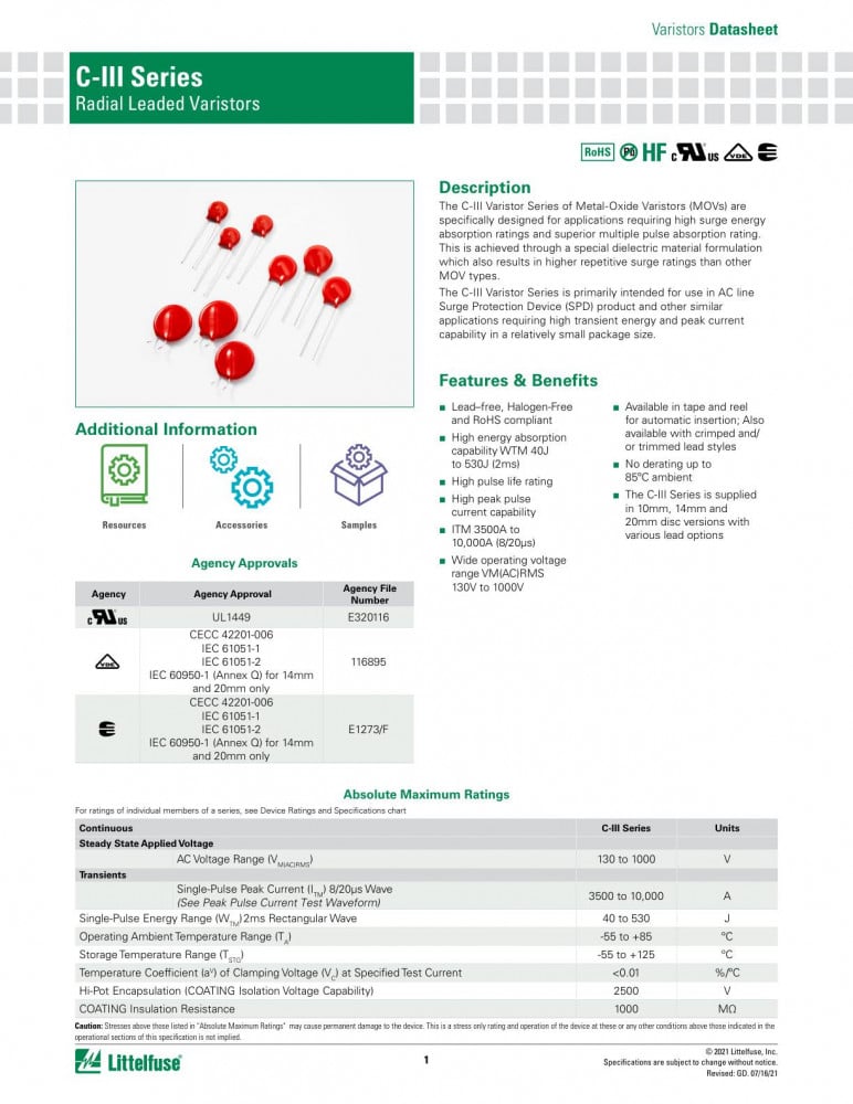 V300LA40CP datasheet page 1