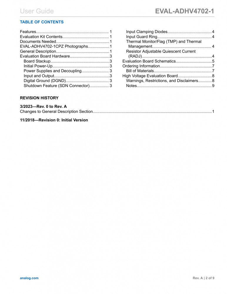 Evaluation board documentation page 2