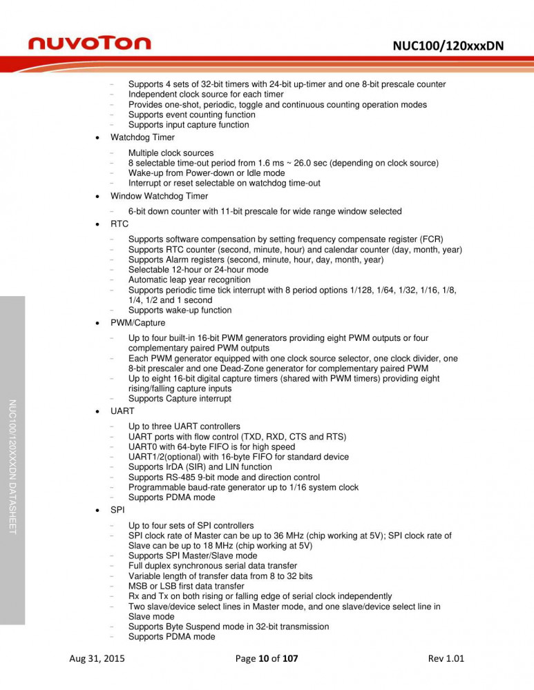 NUC100RD2DN datasheet page 10