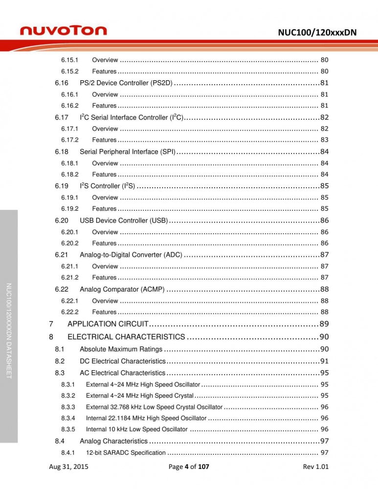 NUC100RD2DN datasheet page 4