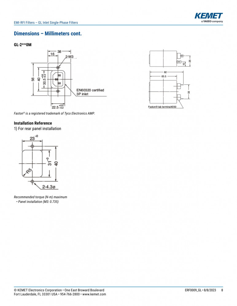 KEMET GL series datasheet page 8