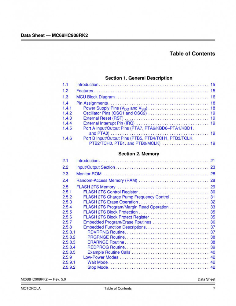 MC68HC908RK2 datasheet page 7