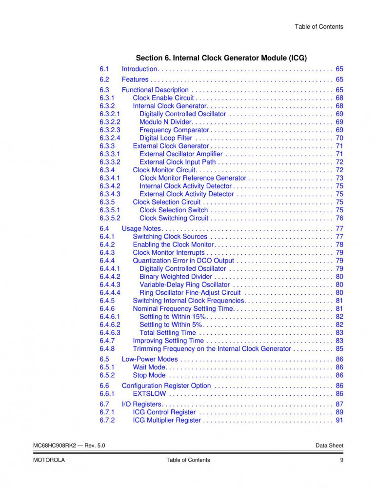 MC68HC908RK2 datasheet page 9