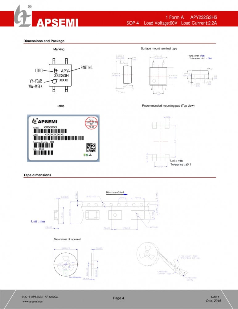 APY232G3HS datasheet page 4