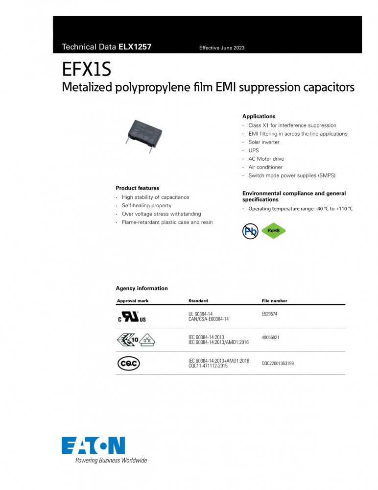 EATON EFX1S datasheet page 1