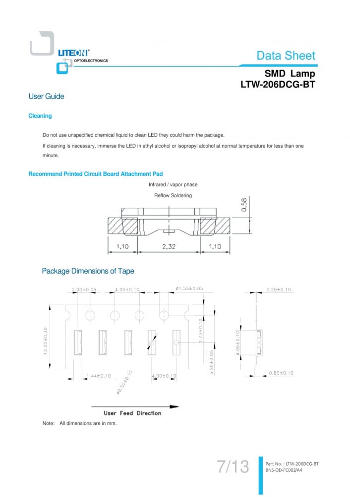 LTW-206DCG-BT datasheet page 7