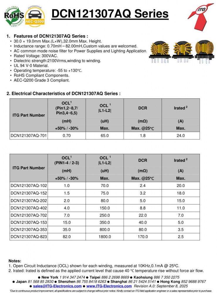 DCN121307AQ datasheet page 1