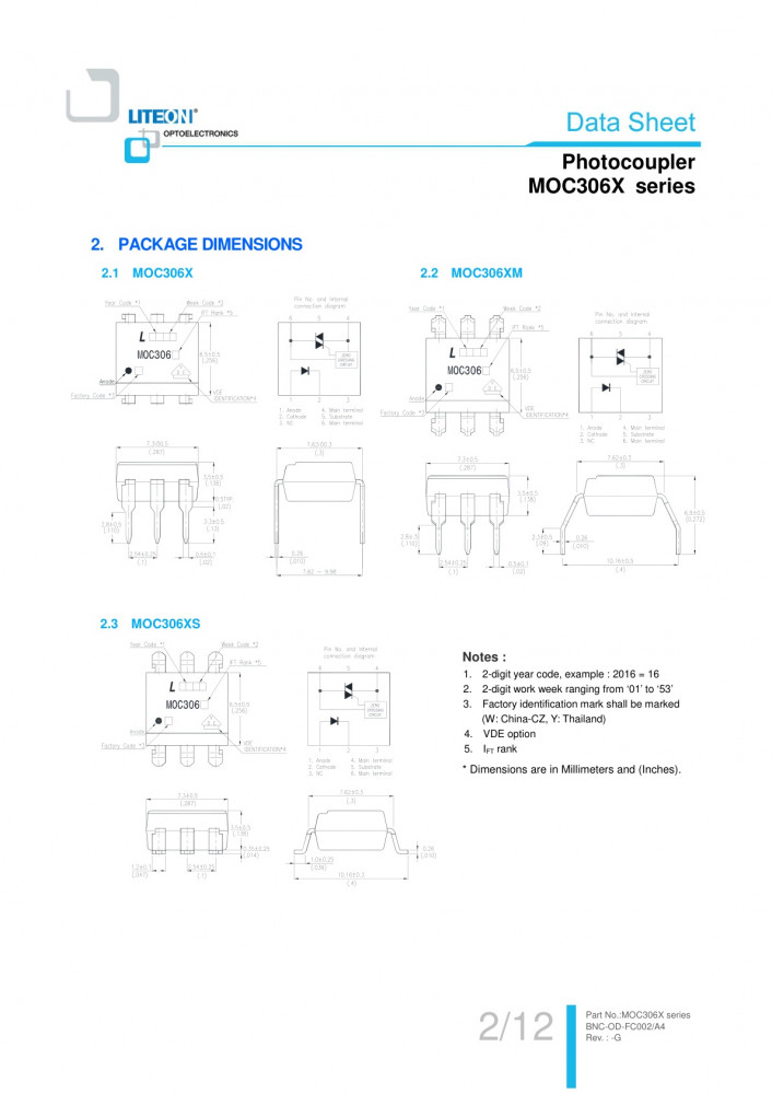 MOC3063 series datasheet page 3