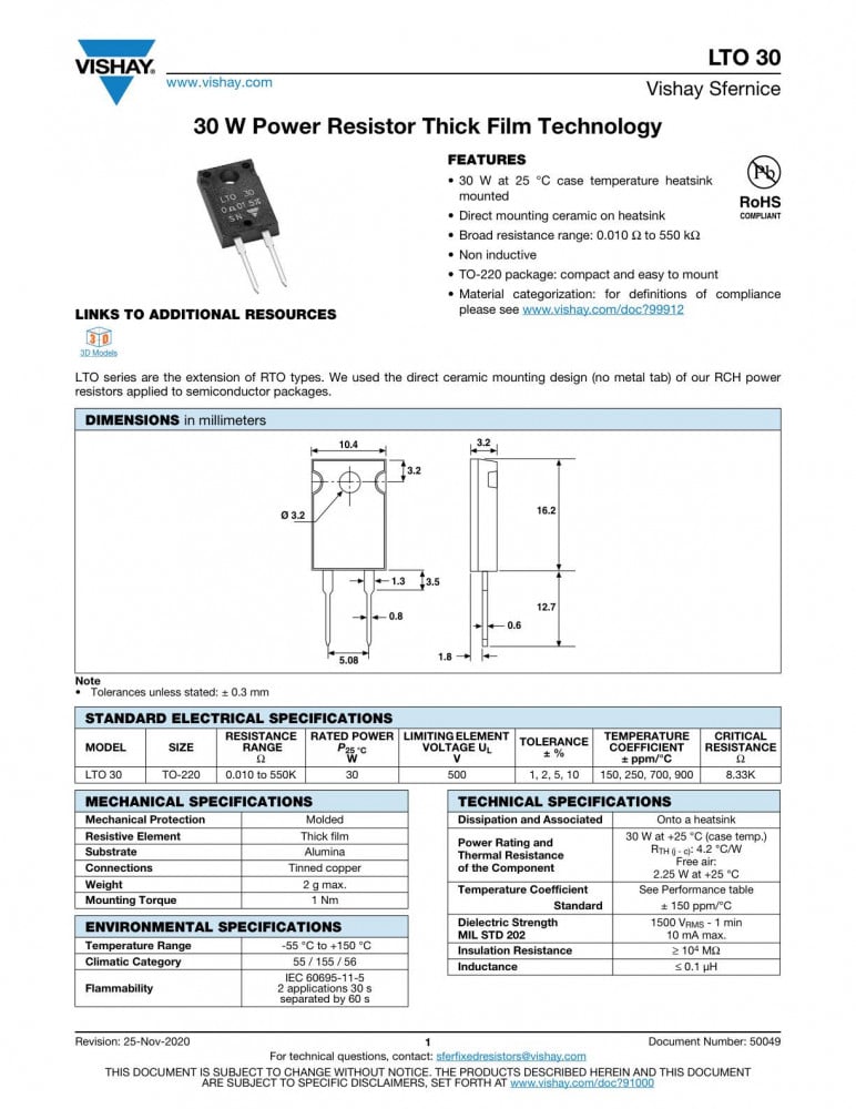 LTO 30 datasheet page 1