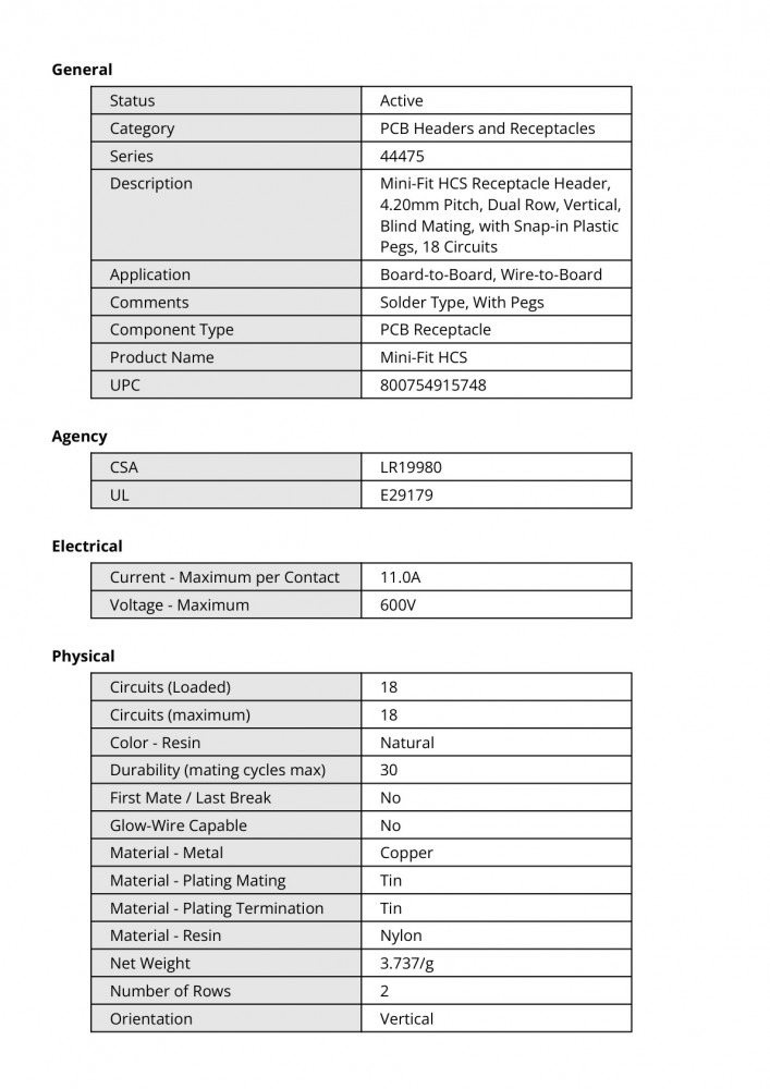 MOLEX 444751811 technical document page 2