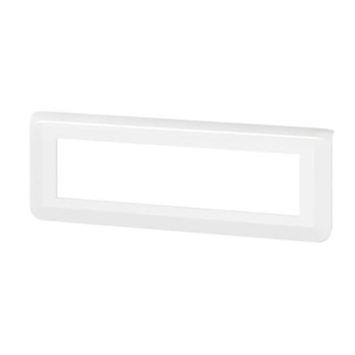 Mosaic - Plate 8 modules white - Horizontal 8M cover frame - Glossy thermoplastic RAL9003 - Snap-fit flush mount 224x82x9mm for sale