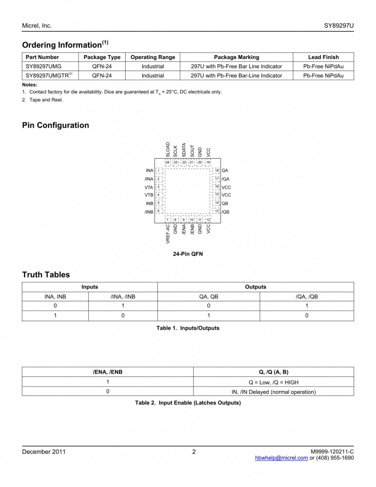 SY89297UMG technical document page 2