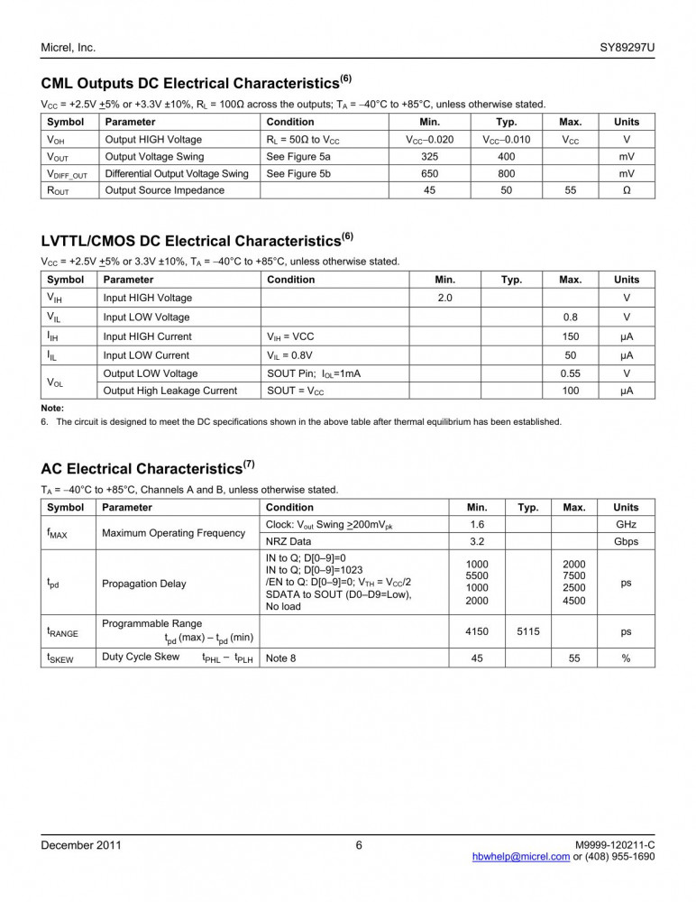 SY89297UMG technical document page 6