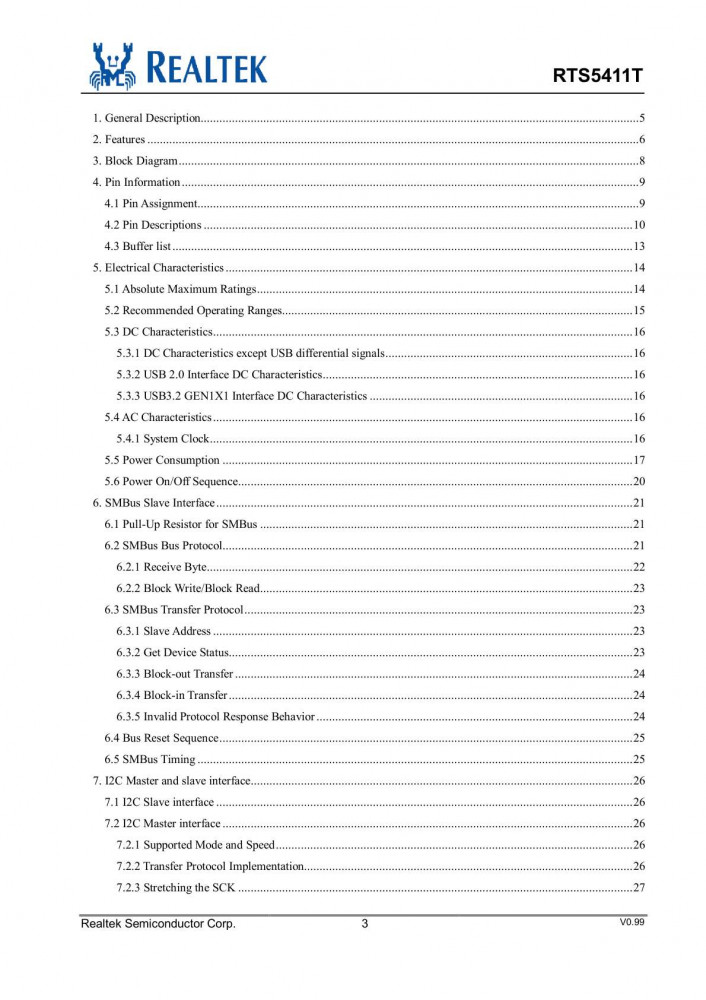 RTS5411T datasheet page 3