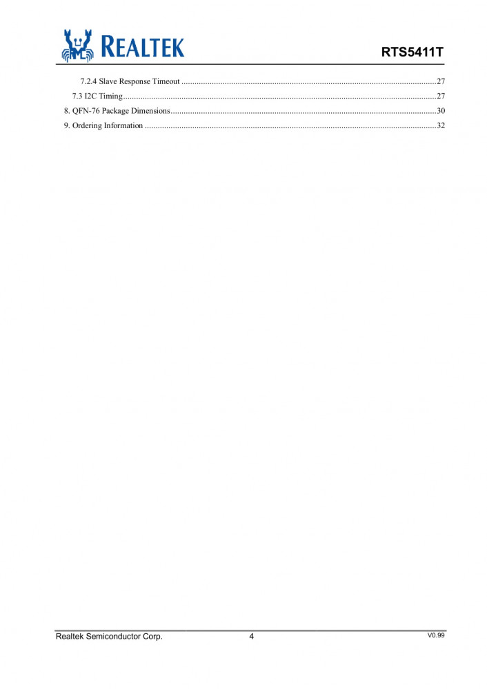 RTS5411T datasheet page 4