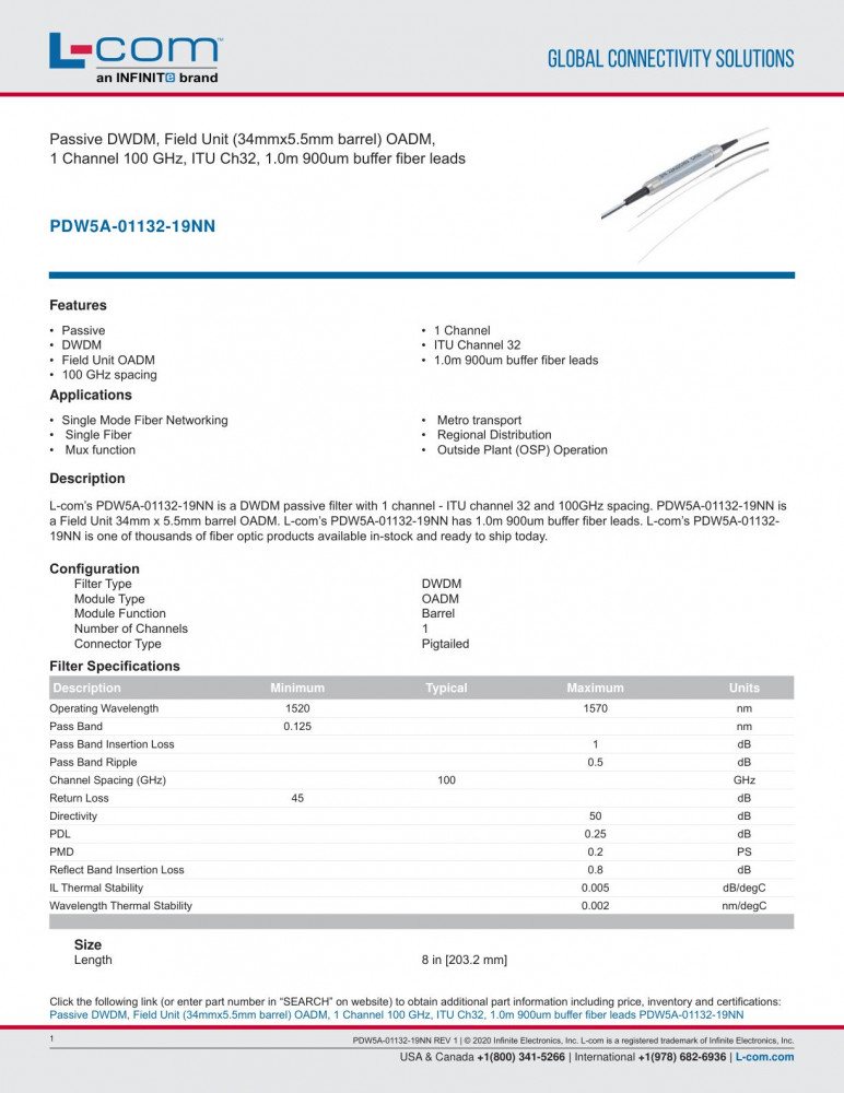 PDW5A-01132-19NN product datasheet page 1