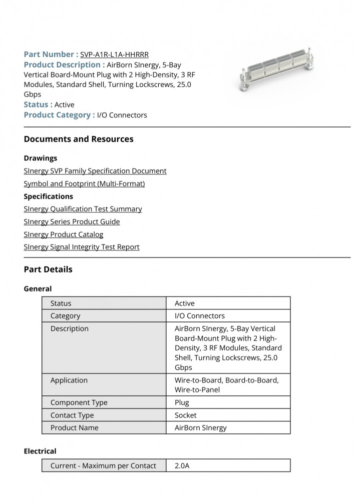 SVP-A1R-L1A-HHRRR product document preview, page 1