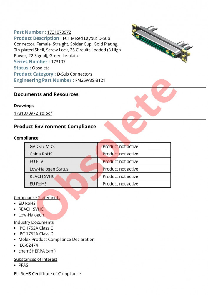 MOLEX 1731070972 technical drawing preview, page 1