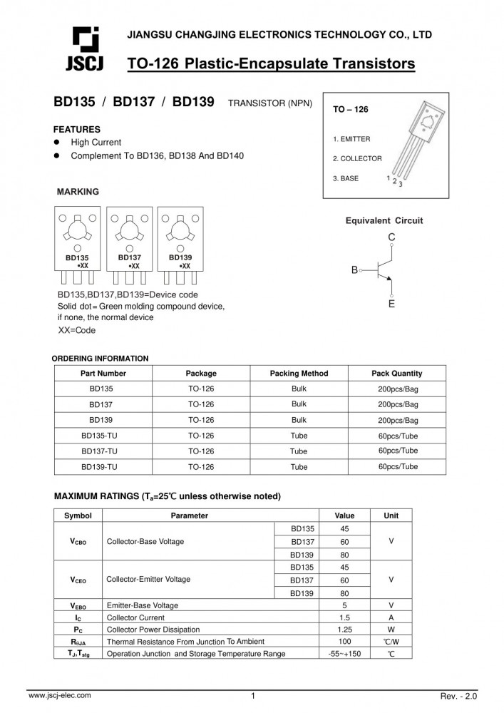 BD139 datasheet page 1