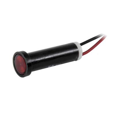 LED Panel Mount Indicator Red .250″ Flush 28V Wire Leads for sale
