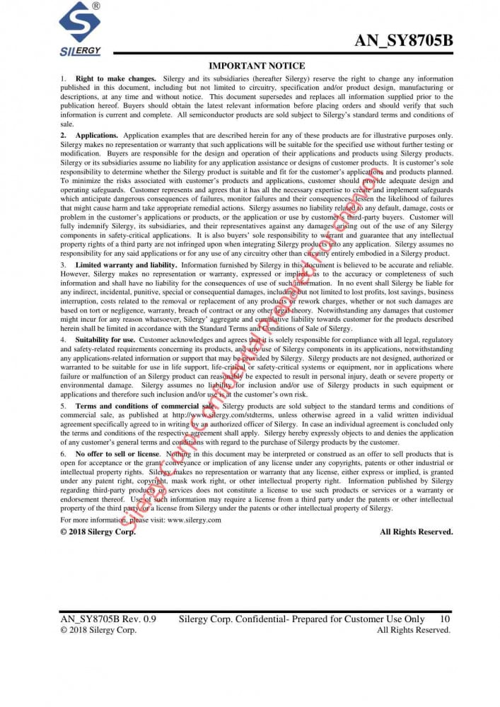 SY8705BFCC datasheet page 10