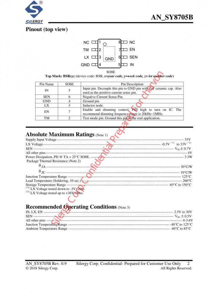 SY8705BFCC datasheet page 2