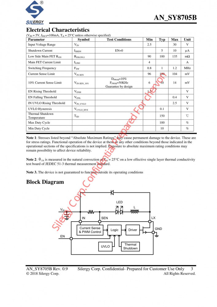 SY8705BFCC datasheet page 3