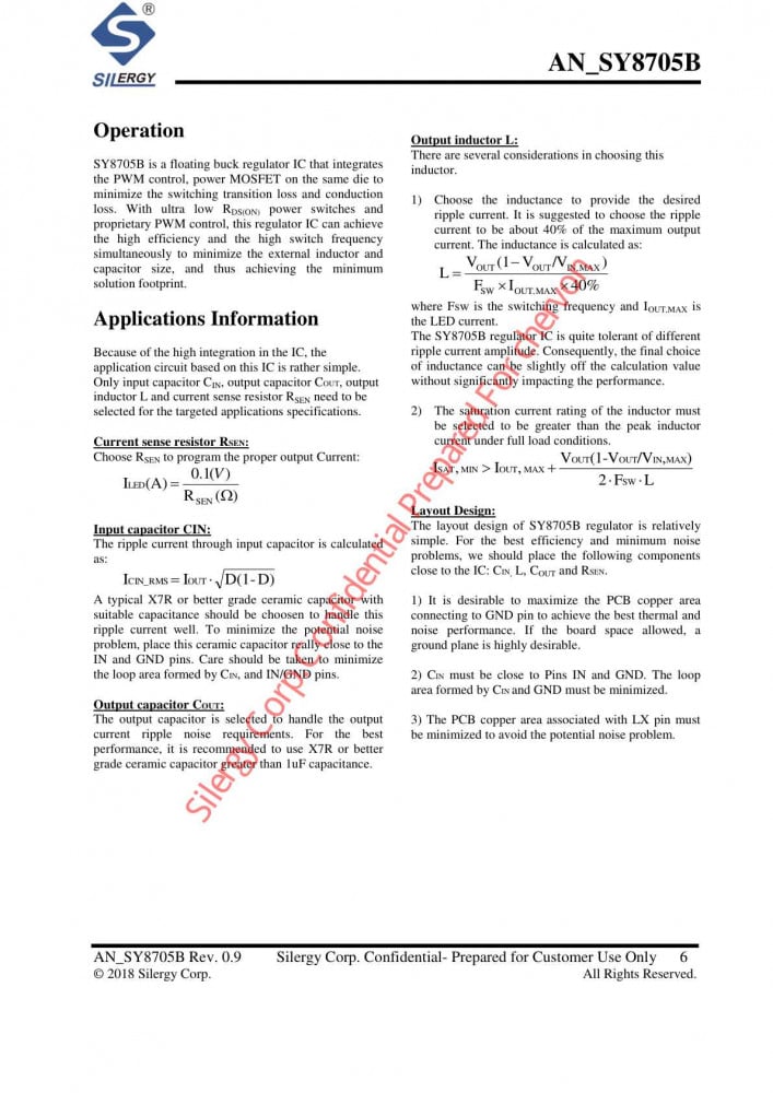 SY8705BFCC datasheet page 6