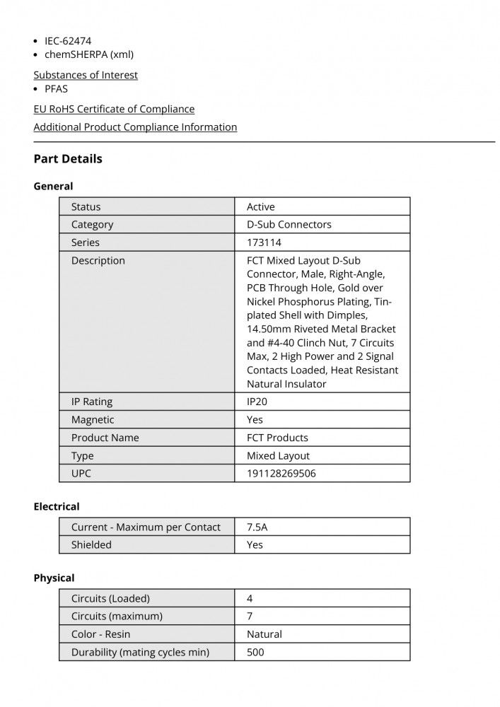 MOLEX 1731140115 product document, page 2