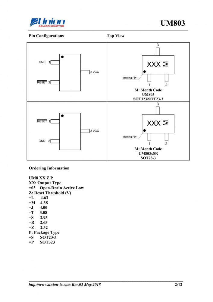UM803 datasheet page 2