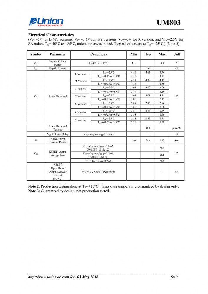 UM803 datasheet page 5