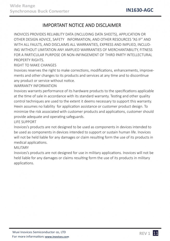 IN1630-AGC datasheet page 10