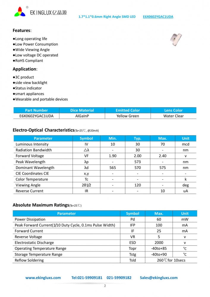 E6X0602YGAC1UDA datasheet page 2