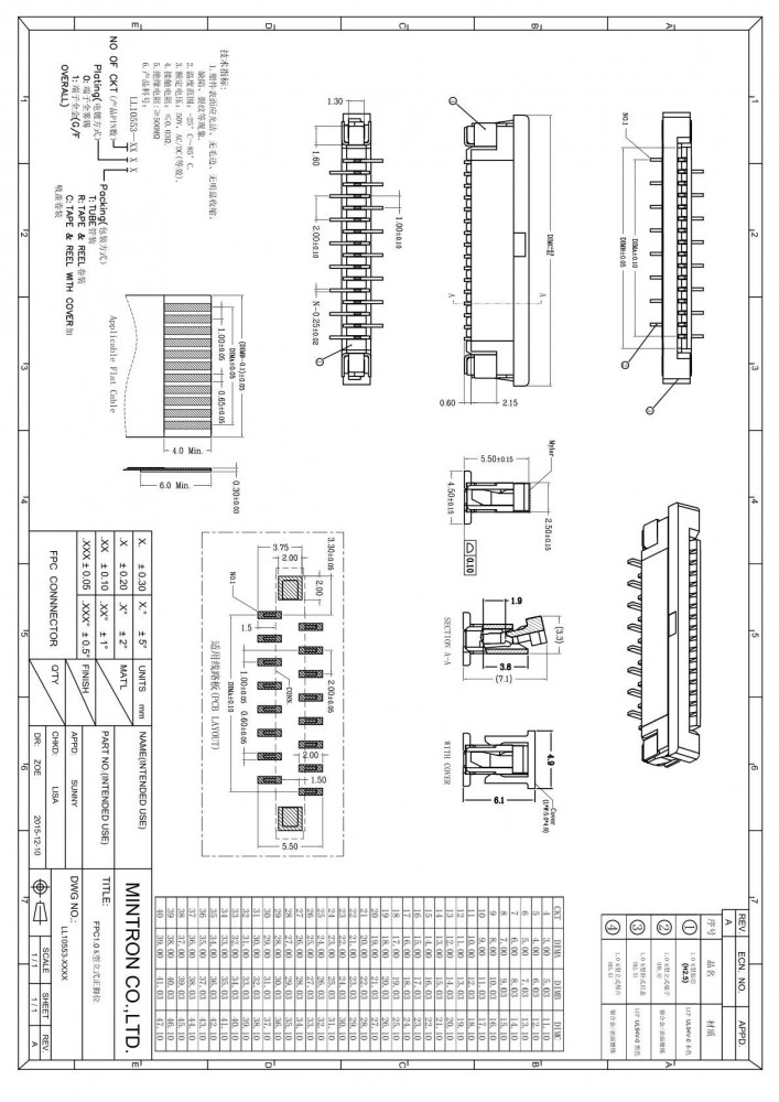 MINTRON LL10553-40 technical document preview
