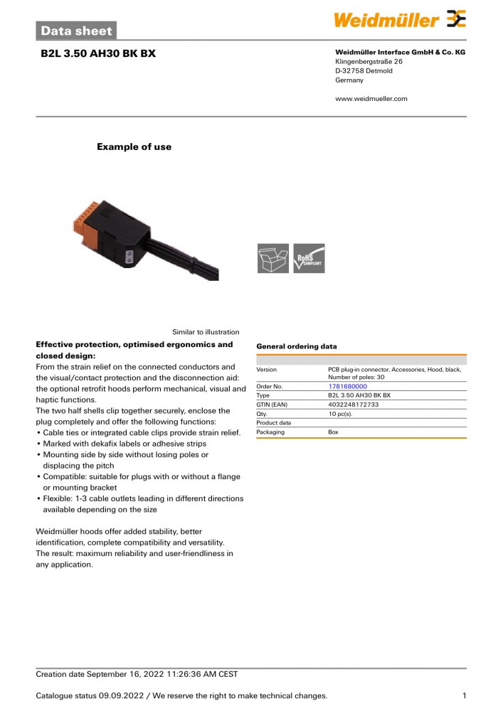 WEIDMULLER product document page 1