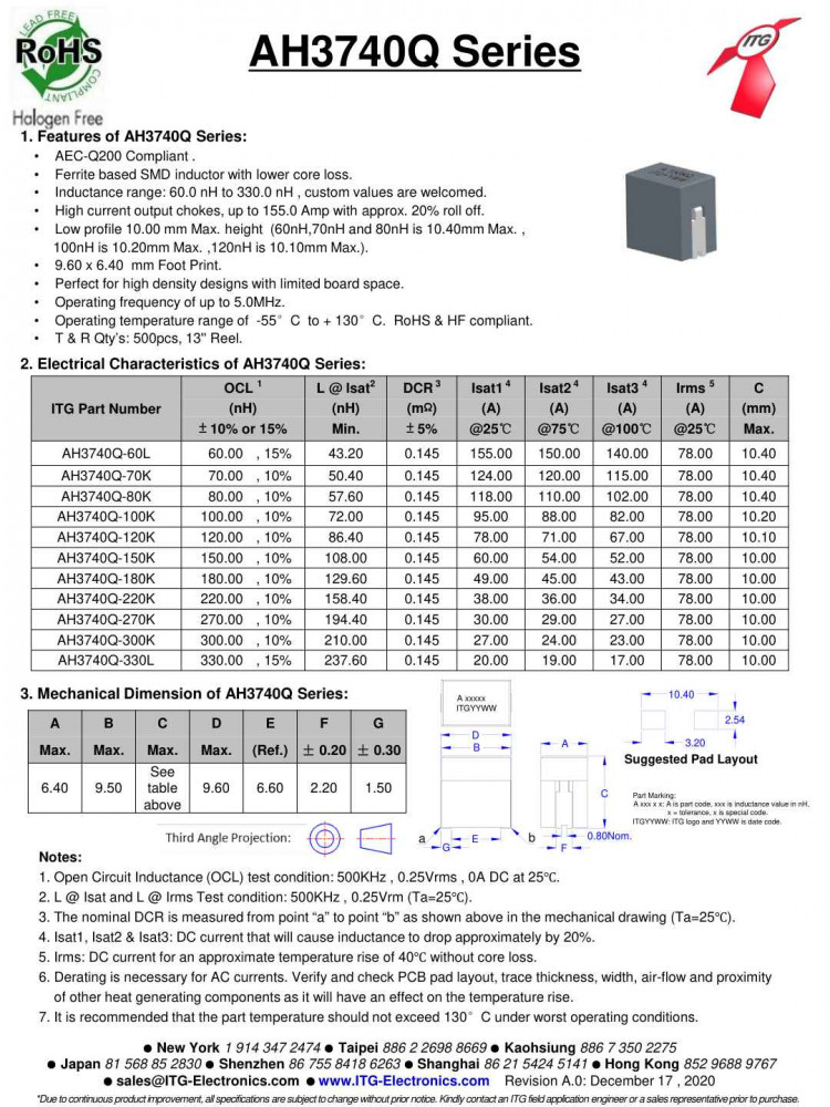 AH3740Q technical document page 1