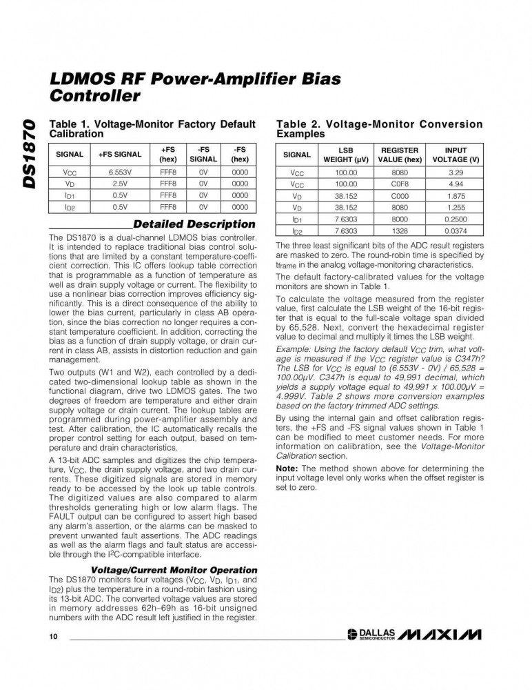 DS1870 technical document page 10
