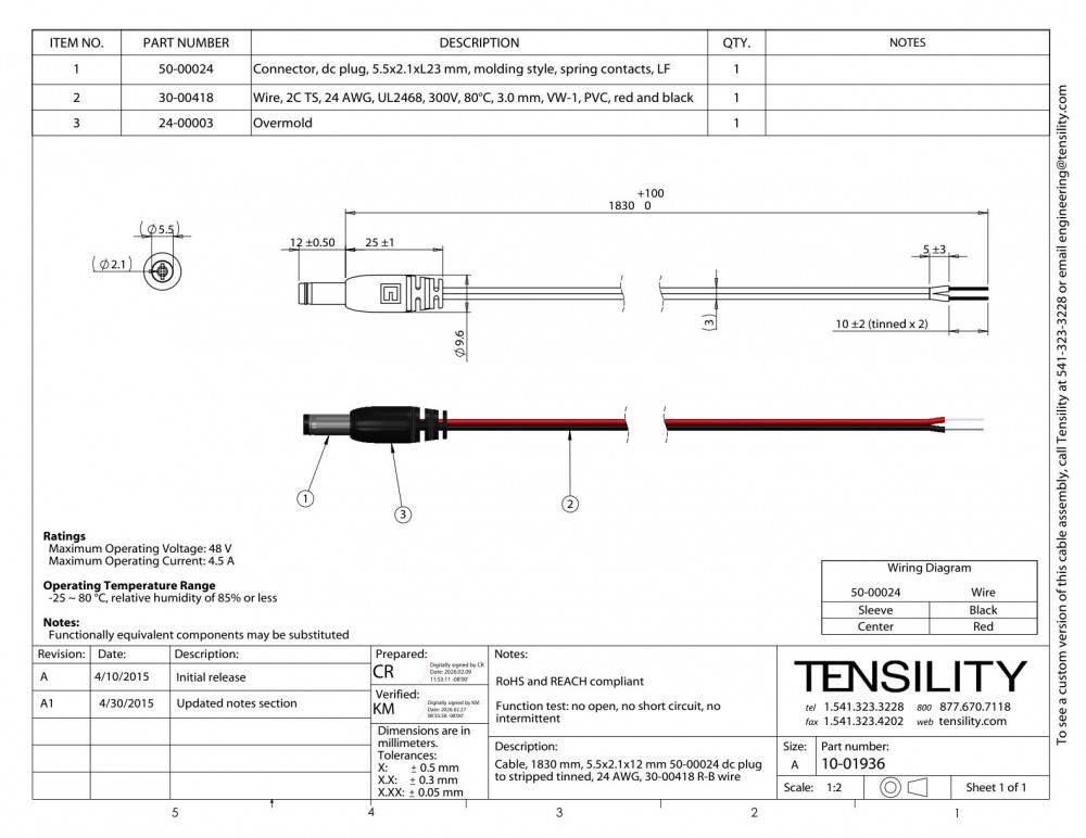 Tensility International 10-01936 product drawing